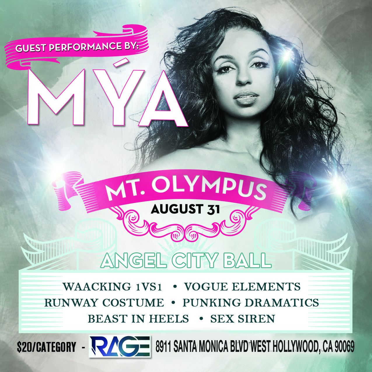 8/31/14 Mya Performing Live at RAGE for Angel City Ball 2014 Mt ...